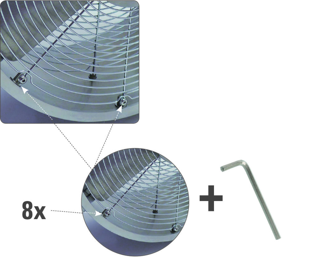 Ventilator Q von Stadler Form aus Aluminium und Edelstahl